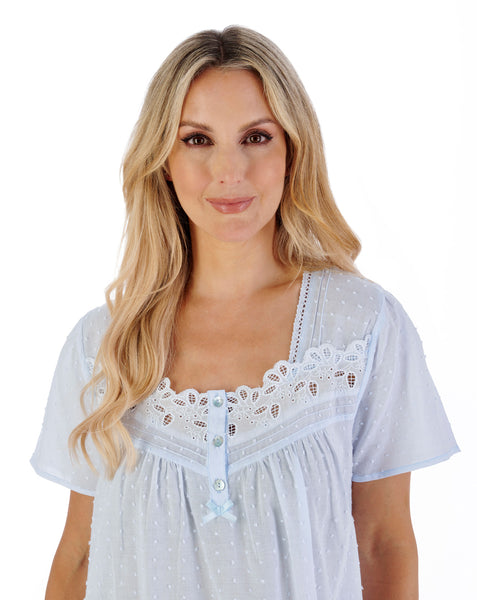 Dobby Dot 40" Woven Chemise ND07211 – Slenderella