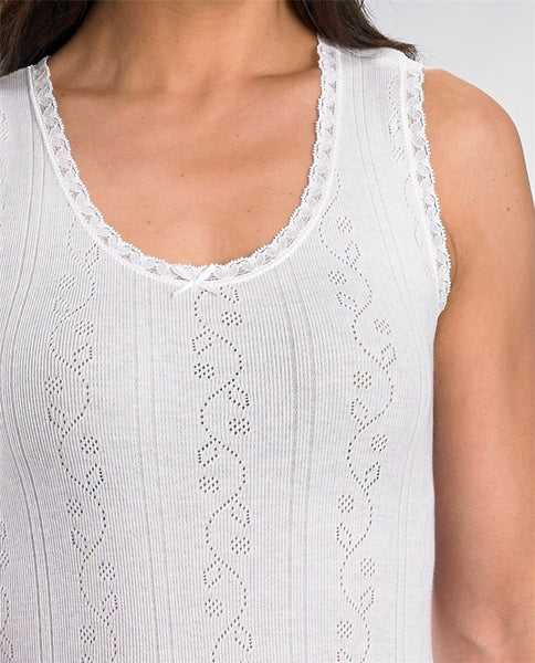 Chilprufe Fancy Knit No Sleeve Combed Cotton Cami CUW511 – Slenderella
