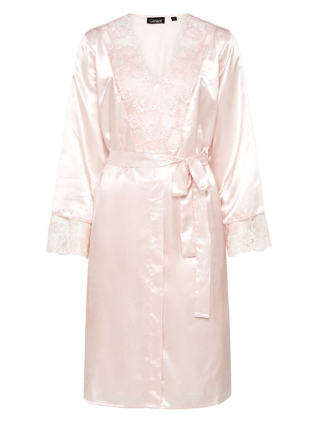 Satin 34" Chemise & Wrap Set With Deep Lace GL6745 – Slenderella