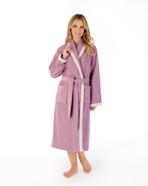 Contrast Trim 46" Towelling Robe HC03330 – Slenderella