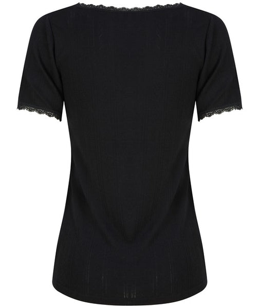 Slenderella Brushed Thermal Short Sleeve Top UW402